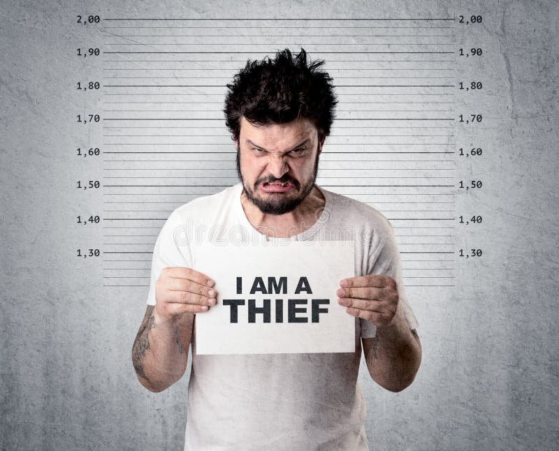 Dief in de gevangenis stock foto. Image of boosdoener - 93049182