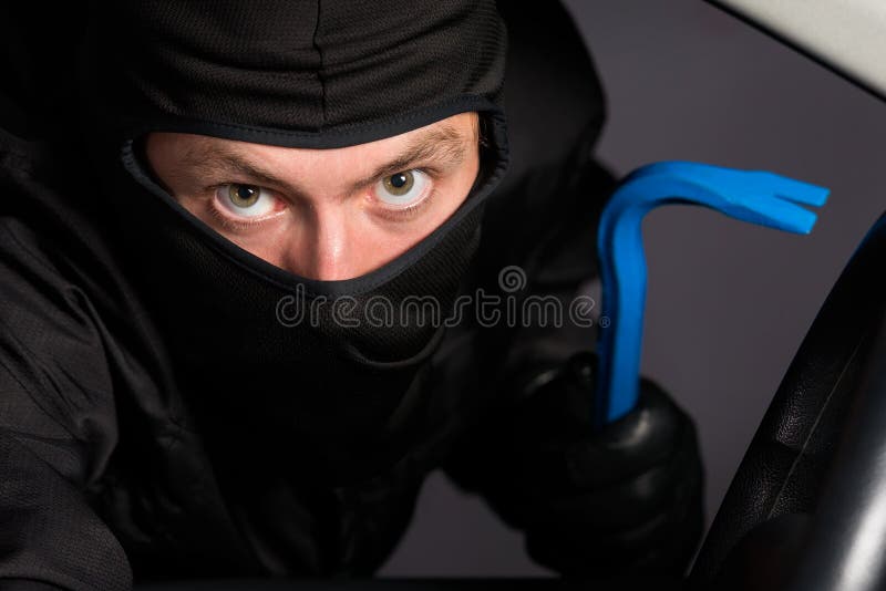 Dief Met Masker En Hulpmiddel Stock Afbeelding - Afbeelding bestaande ...