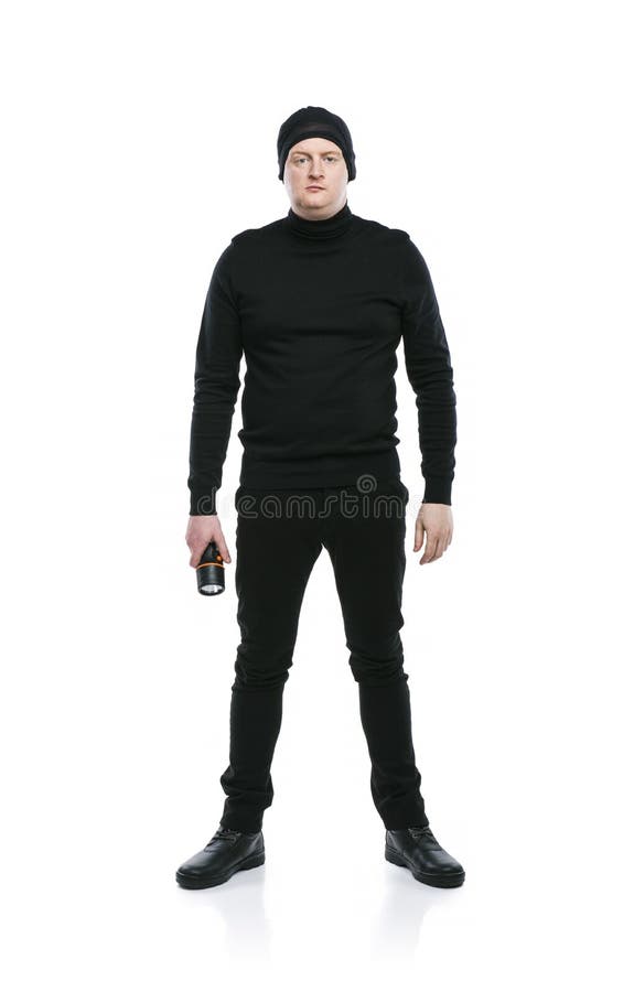 Dief in zwart masker stock foto. Image of overvaller - 49707102