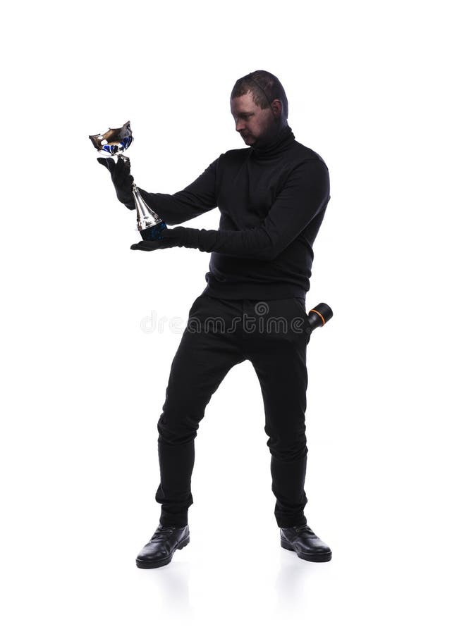 Dief in zwart masker stock foto. Image of gevaarlijk - 51524540