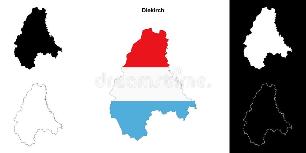 Diekirch outline map stock vector. Illustration of tourism - 334726946