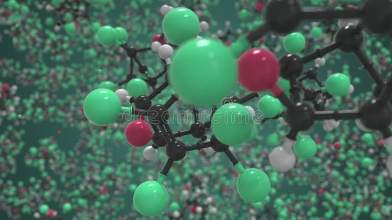 Dieldrin Molecule, Conceptual Molecular Model. Chemical Looping 3d ...