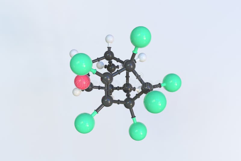 Dieldrin Molecule, Isolated Molecular Model. 3D Rendering Stock ...