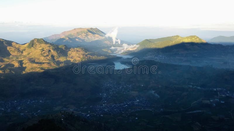 The View of Dieng Highland Taken from Mount Prau S Slope Stock Image ...