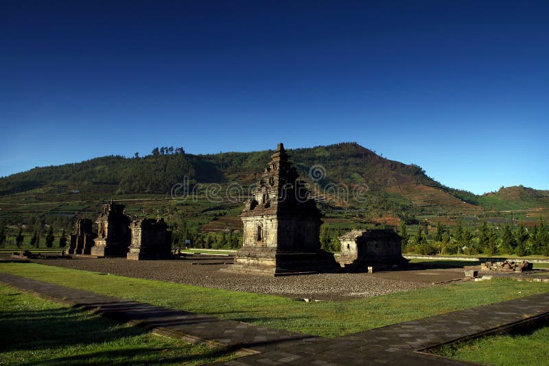 Dieng Plateau Temple Complex Stock Image - Image of candi, building ...
