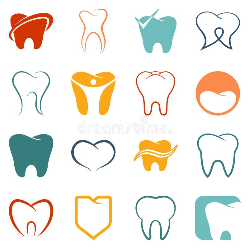 Diente, Iconos Del Vector De Los Dientes Fijados Ilustración del Vector ...
