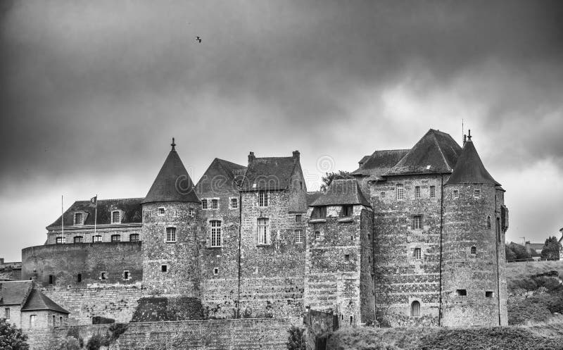 Dieppe Entrance Ancient Castle at Sunset, Normandy Stock Image - Image ...