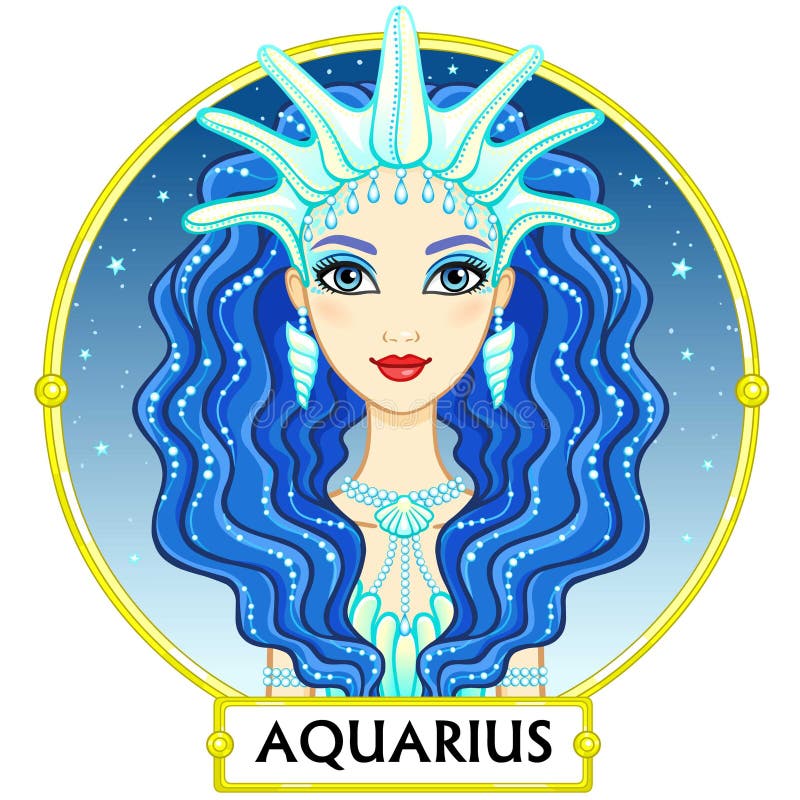 Dierenriemteken Waterman vector illustratie. Illustration of tekening ...