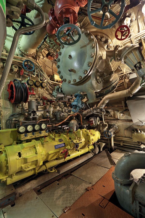 The submarine interior stock image. Image of construction - 32300891
