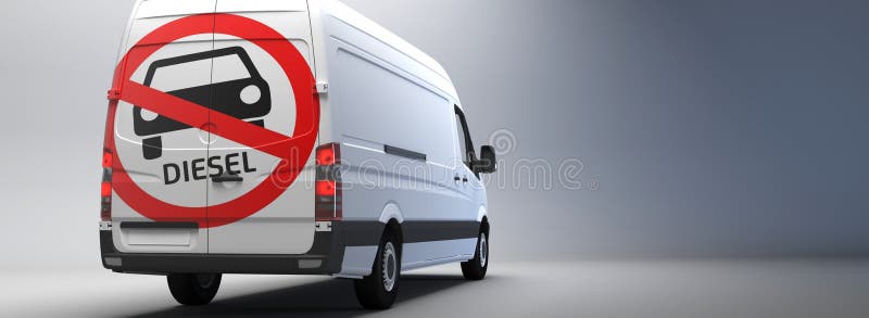 Diesel Driving Ban Sign on Transporter with German Text Stock ...