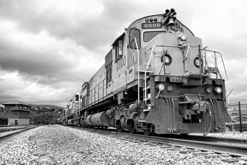 Diesel Electric Freight Train Engine Locomotives Stock Image - Image of ...