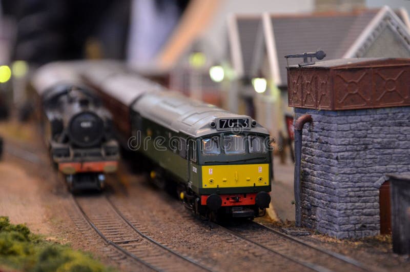 Diesel Electric Model Railway Train Engine Stock Photo - Image of track ...