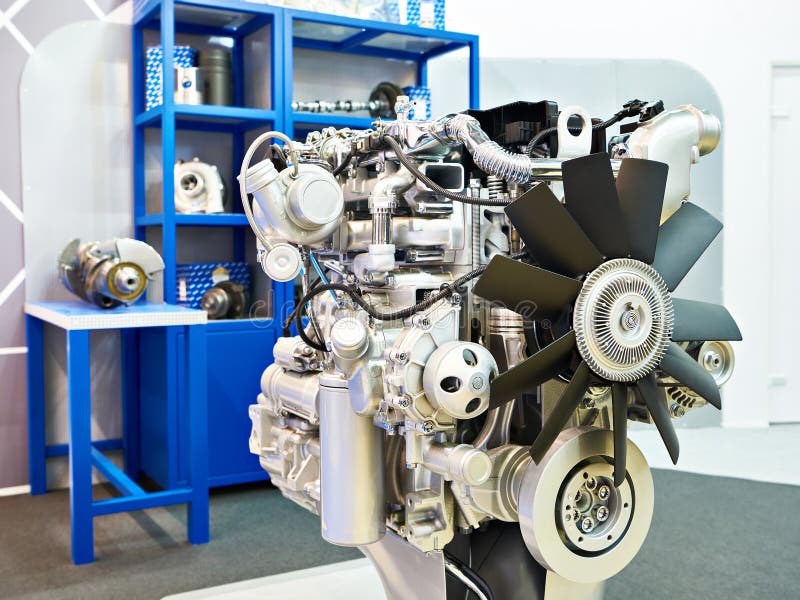 Diesel Engine at Car Truck Exhibition Stock Image - Image of industry ...