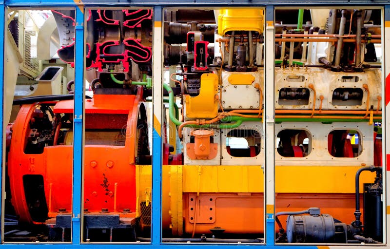 Diesel engine cut-through stock image. Image of cylinders - 12935595