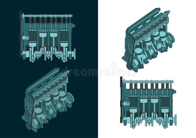 Diesel Engine Cutaway Drawings Stock Vector - Illustration of ...