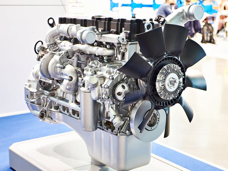 Diesel Engine for Tractor Isolated White Stock Photo - Image of motor ...