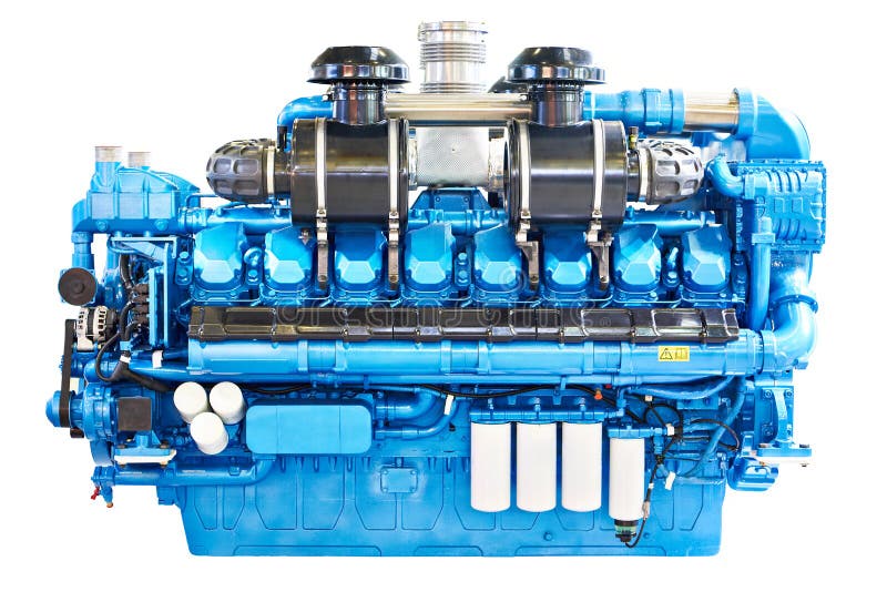 Diesel Engine for Industrial Use Isolated on White Stock Photo - Image ...