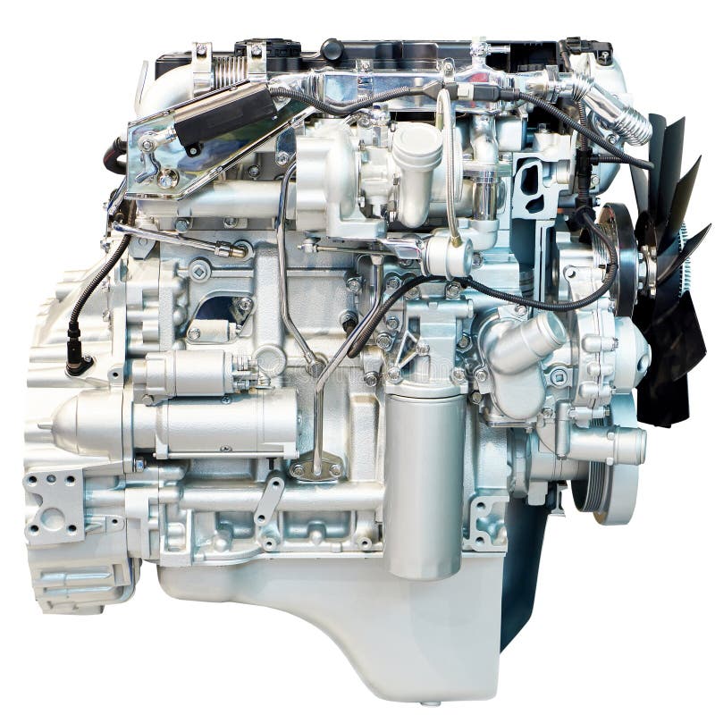 Diesel Engine Isolated White Stock Photo - Image of engine, lorry ...