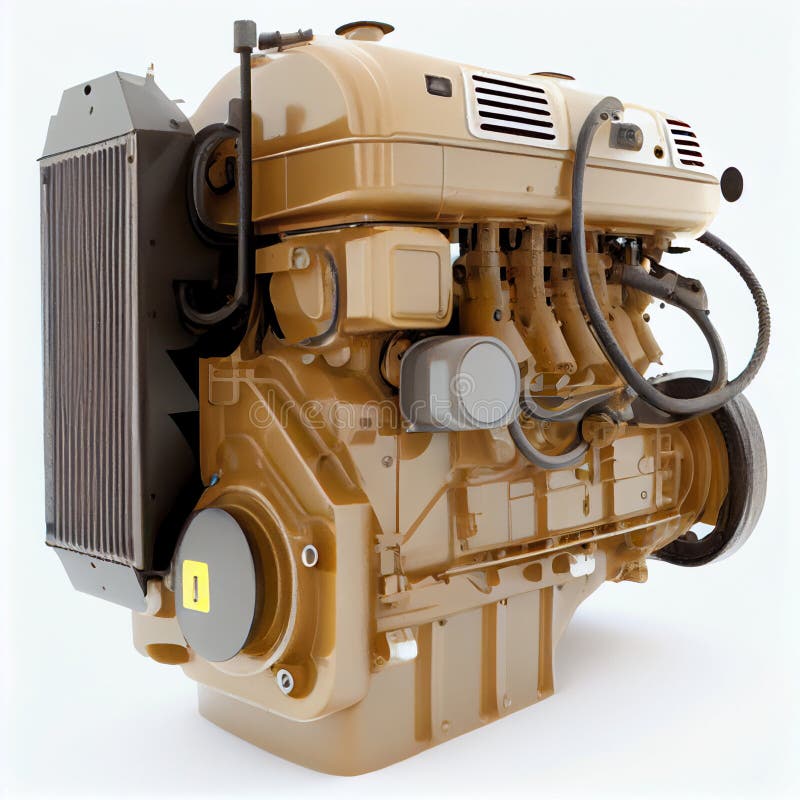 Diesel Engine Isolated on White Background Stock Illustration ...