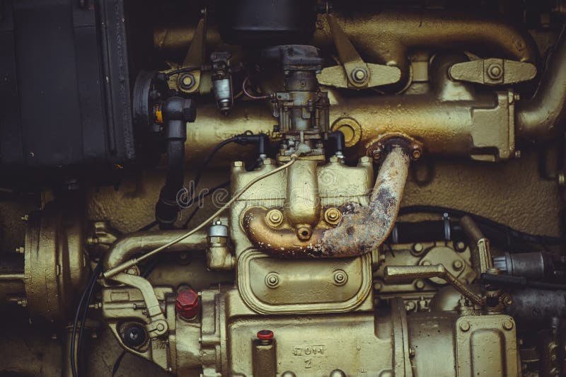 The diesel engine is large stock photo. Image of industry - 92981304