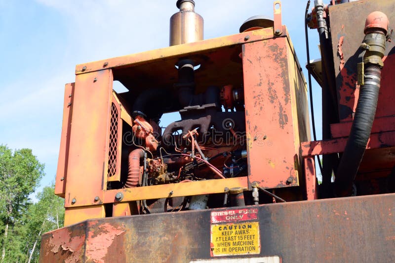 Diesel Engine on Log Loader Stock Image - Image of machinery ...