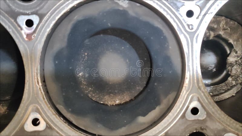 Diesel Engine Malfunctions. Piston Cylinder Damage Stock Footage ...