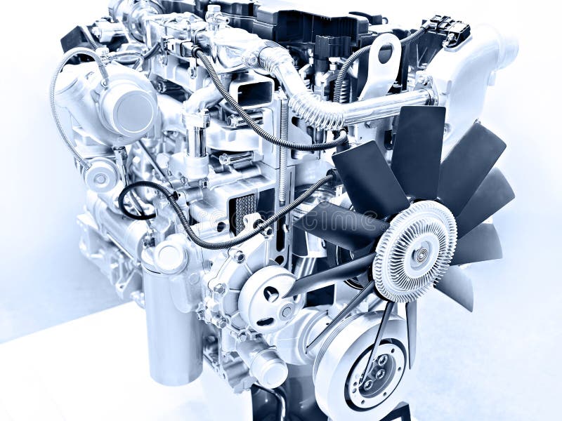 Red Diesel Engine Truck Isolated White Stock Image - Image of ...