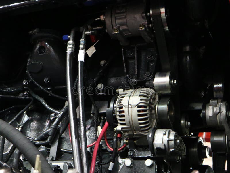 Diesel Engine of a Modern Tractor Stock Photo - Image of bulldozer ...