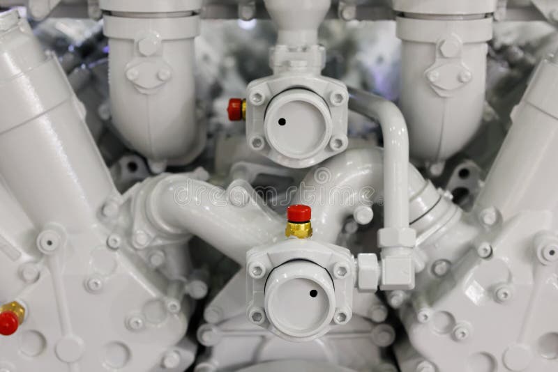 Diesel Engine for Power Generation Close Up Stock Image - Image of ...