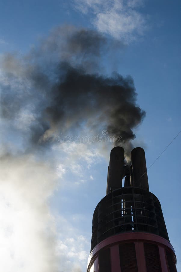 Exhaust Smoke Passengership Stock Image - Image of power, pollution ...