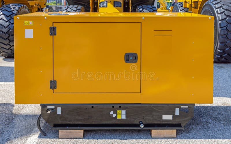 Diesel Generator Set stock image. Image of yellow, exterior - 365790689
