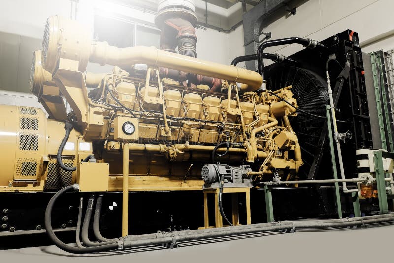 A Very Large Electric Diesel Generator in Factory for Emergency ...