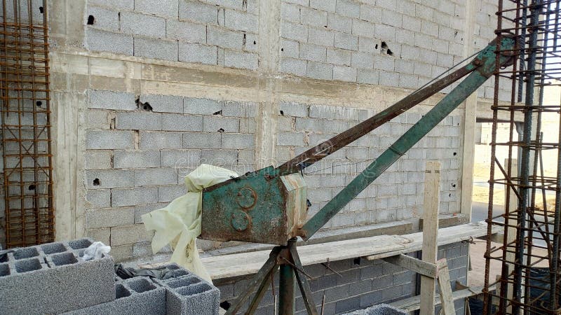 Diesel hoisting machine stock photo. Image of wood, brick - 269934134