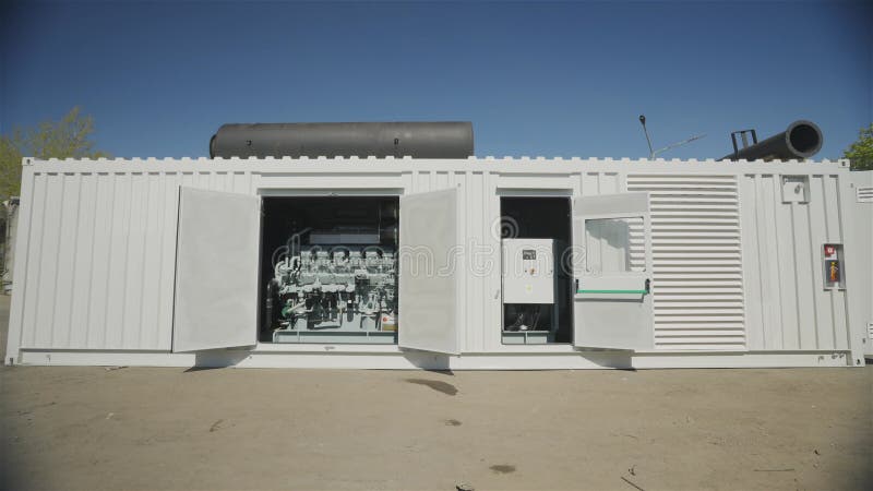 Diesel Industrial Power Generator Generator. Exterior of a Large ...