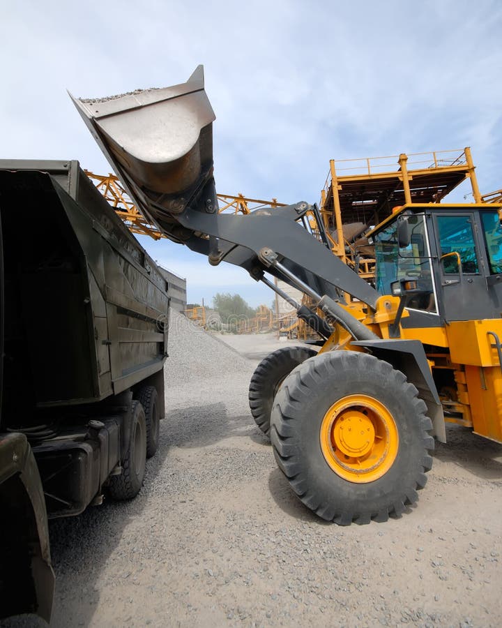 Diesel Loader Will Load Construction Crushed Stone. Stock Photo - Image ...