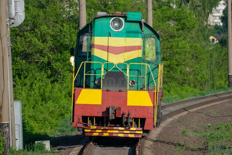 Diesel loco on the track stock photo. Image of locomotive - 131301206