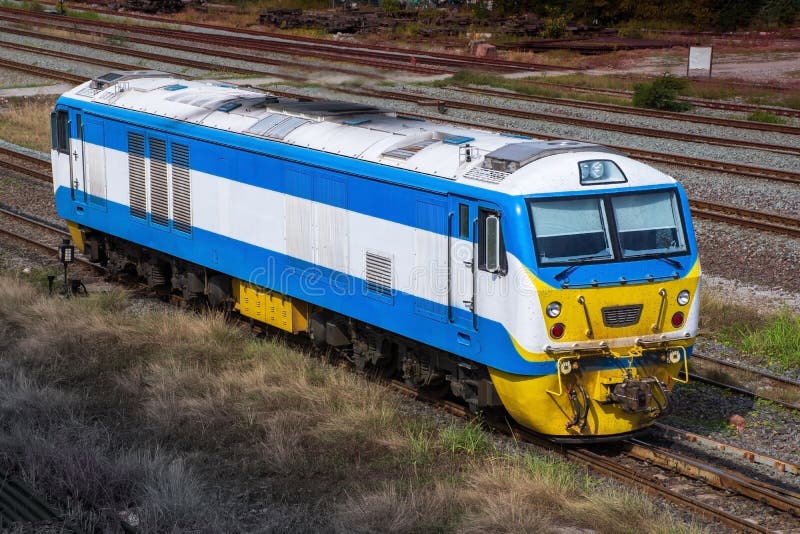 Diesel Locomotive in the Railway Yard. Editorial Image - Image of rail ...