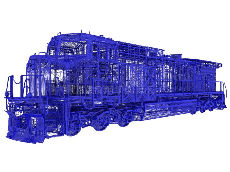 Wireframe Locomotive Stock Illustrations – 445 Wireframe Locomotive ...