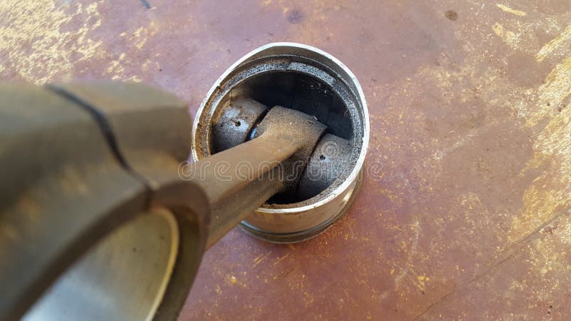 Diesel Piston, the Main Driving Component on the Engine Stock Photo ...