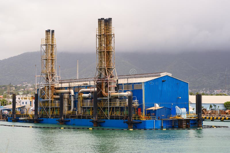 Diesel Power Plant on Water. Generation Electricity Editorial Image ...