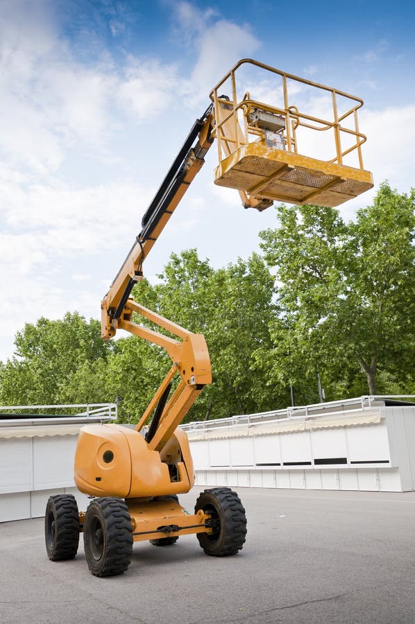 Diesel Powered Articulating Boom Lift Stock Photo - Image of outdoor ...