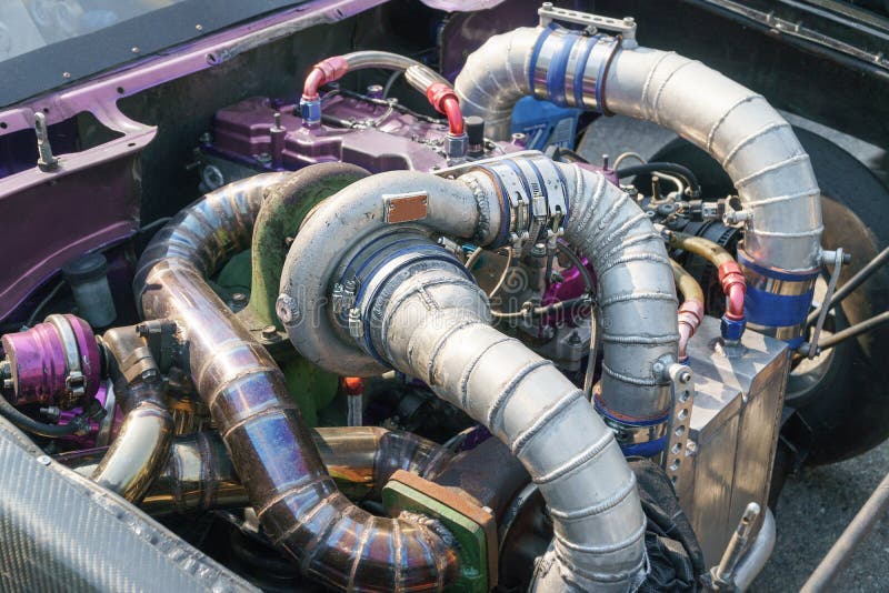 Diesel racing car engine stock image. Image of metal - 91396363