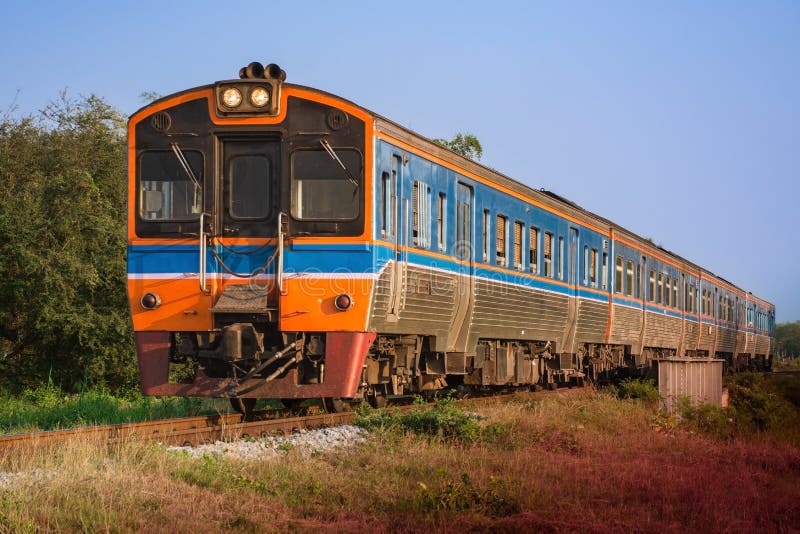 Diesel Railcar on the Railway. Stock Image - Image of iron, railroad ...