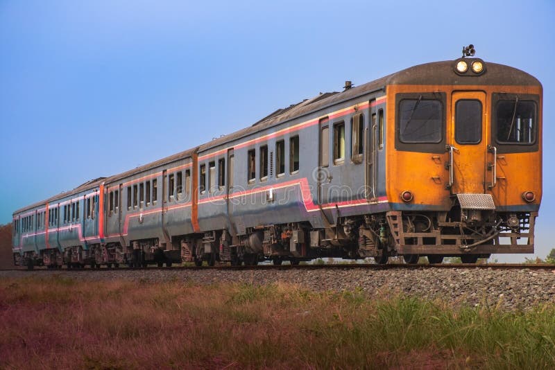Diesel Railcar on the Railway on the Railway. Stock Image - Image of ...