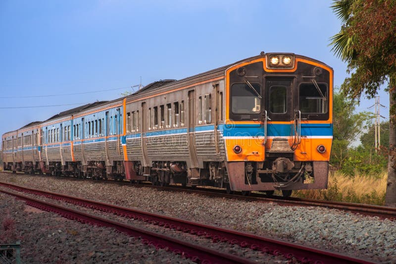 Diesel Railcar on the Railway on the Railway. Stock Image - Image of ...