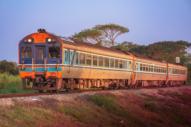 Diesel Railcar on the Railway. Stock Photo - Image of express, metal ...