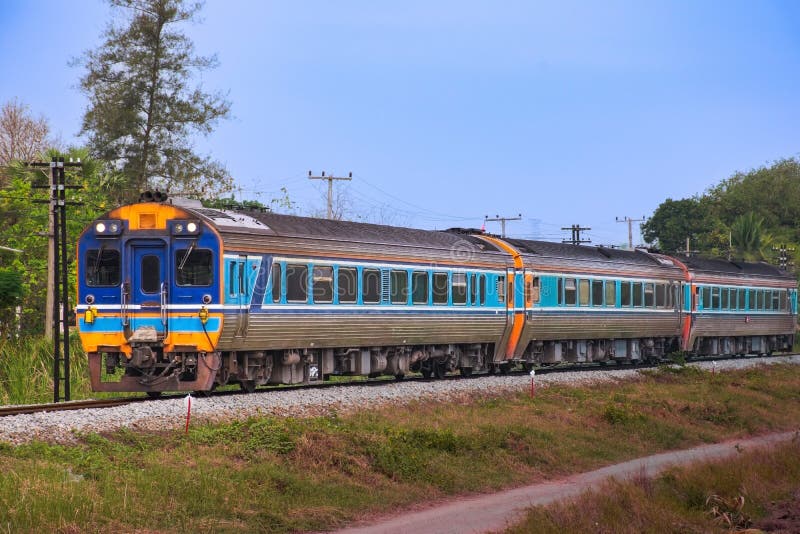 Diesel Railcar on the Railway. Stock Photo - Image of heavy, metal ...