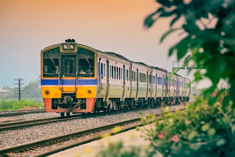 Diesel Railcar on the Railway. Stock Photo - Image of speed, truck ...