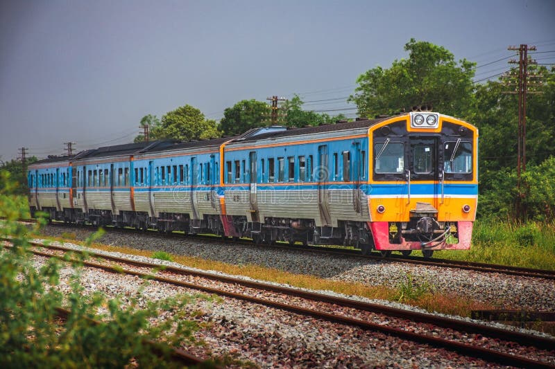 Diesel Railcar on the Railway. Stock Image - Image of platform, diesel ...