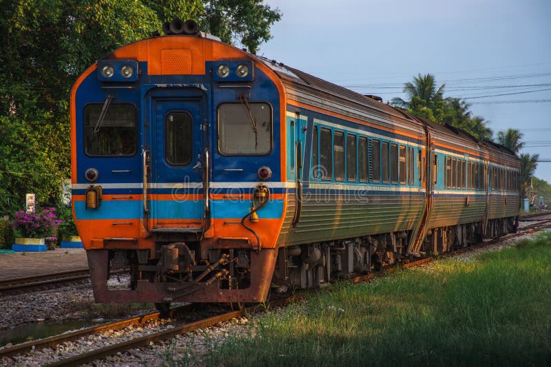 Diesel Railcar on the Railway. Editorial Image - Image of station ...